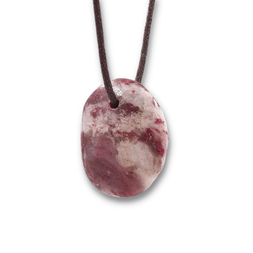 Toermalijn Rood - Rubelliet trommelsteen geboord – Ananda Spiritual Living